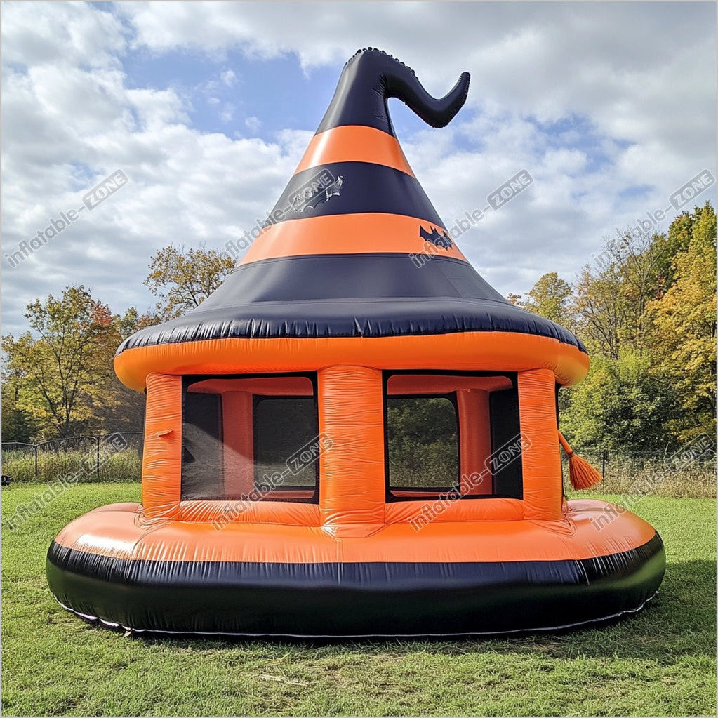 Halloween Witch Hat Inflatable Castle Bounce House Backyard Garden Par