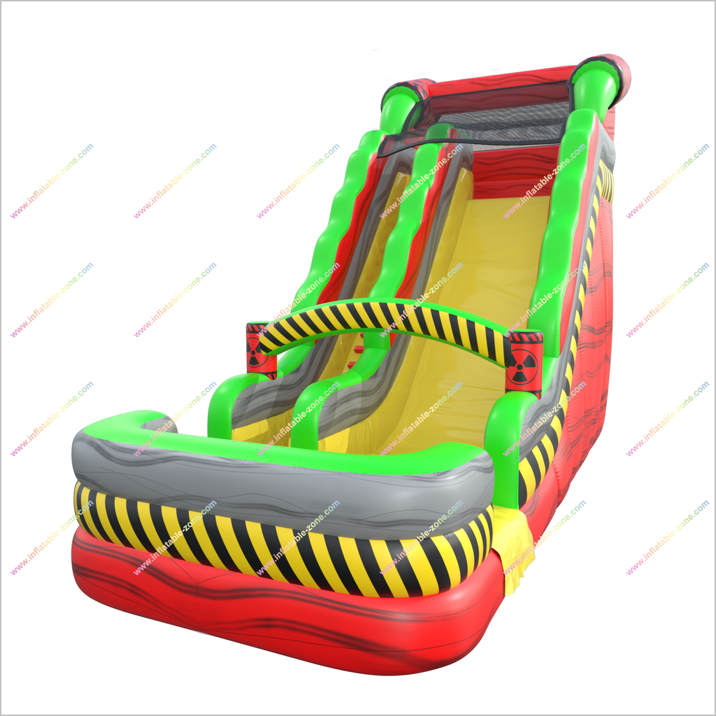 Radioactive Tall Inflatable Water Slides Childrens Garden Play ...