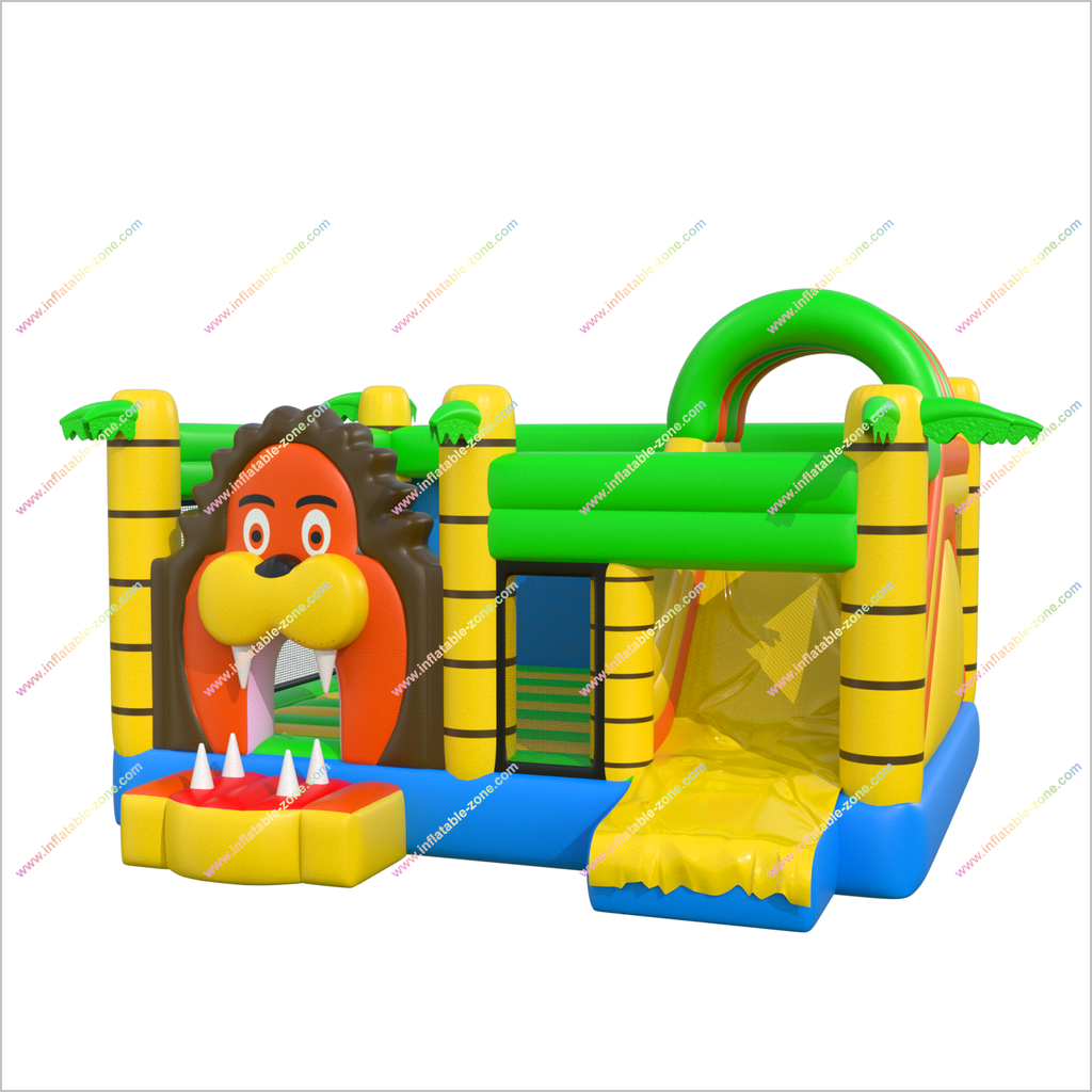 Jungle Lion Inflatable Jumping Castle Target Bouncy Slide Rental Infla