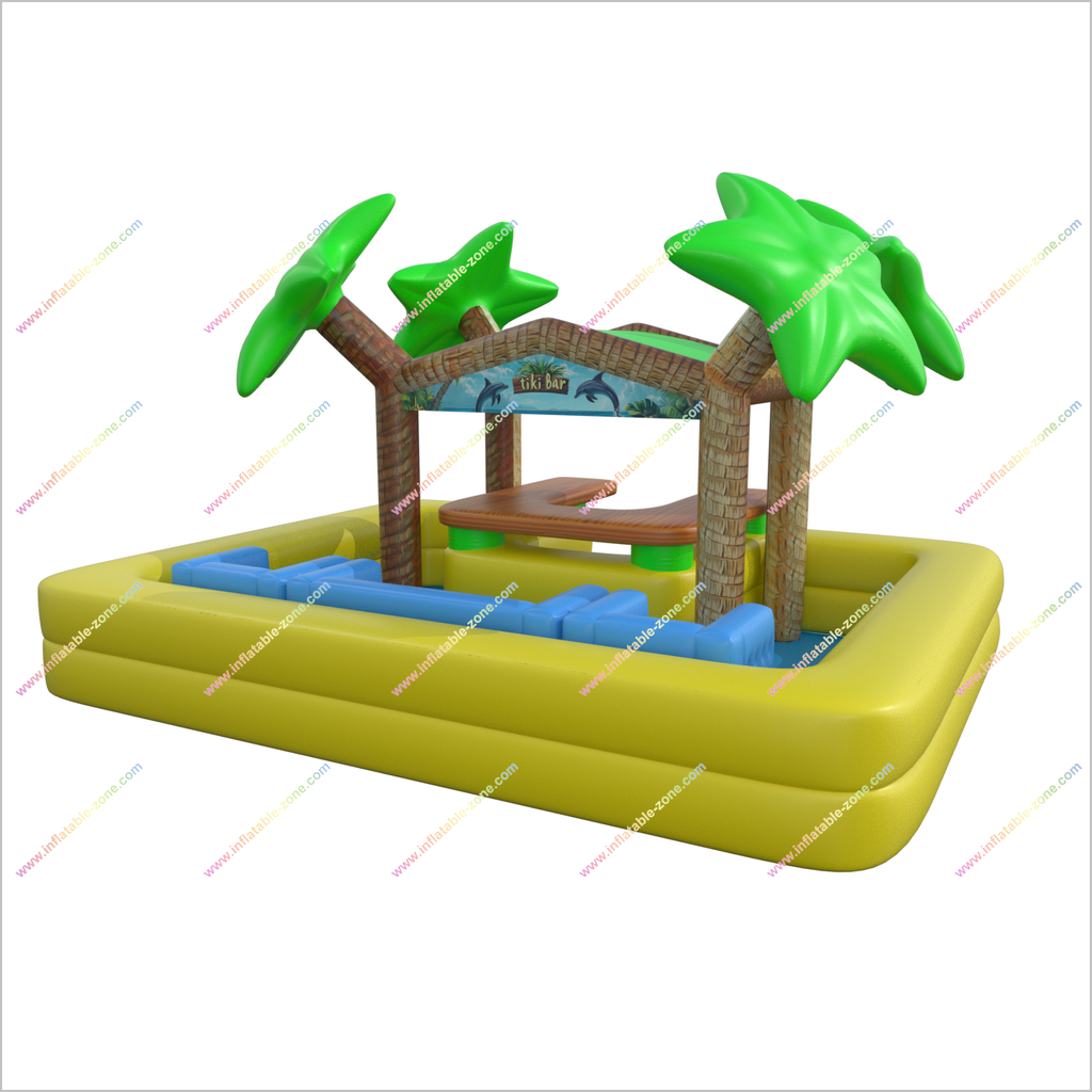 Island Vibes Inflatable Tiki Bar Lounge Float Beach Party Near Me Blow