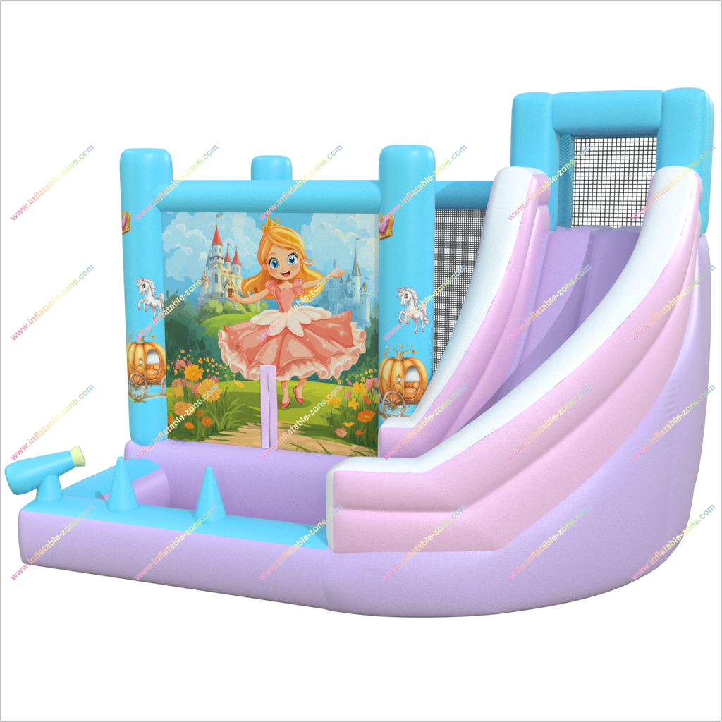 Princess-Themed Inflatable Bounce House And Water Slide Combo Magical ...