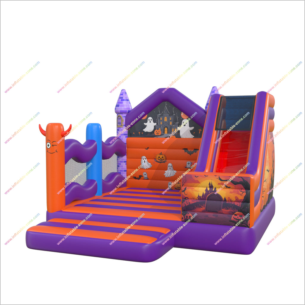 Spooky Halloween Decorations Inflatable Bounce House With Slide Combo