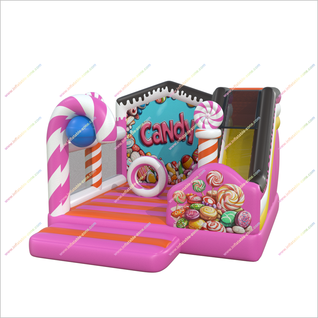 Candy Party Teenager Bounce House Inflatable Slide Sweet Combo Bouncy
