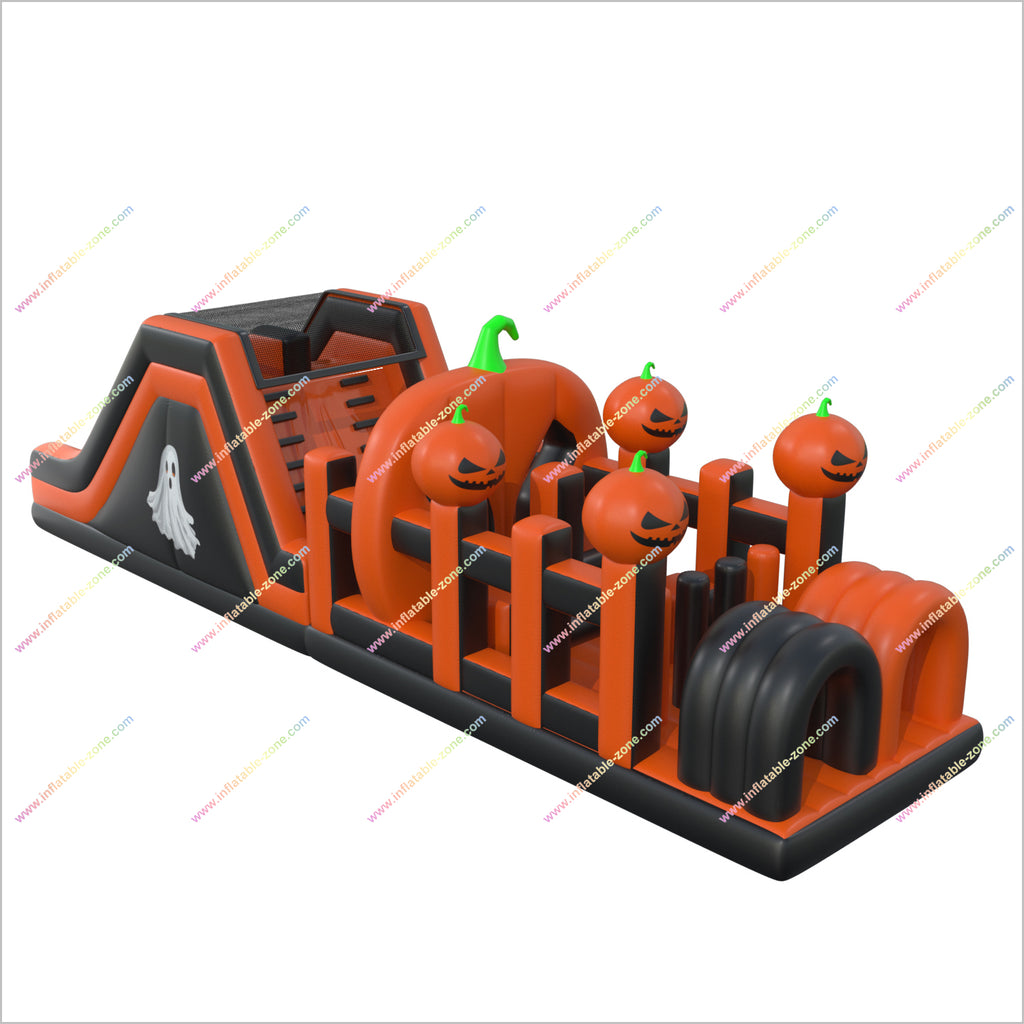 Halloween Obstacle Course Bounce House Inflatable Theme Park Spooky Pu