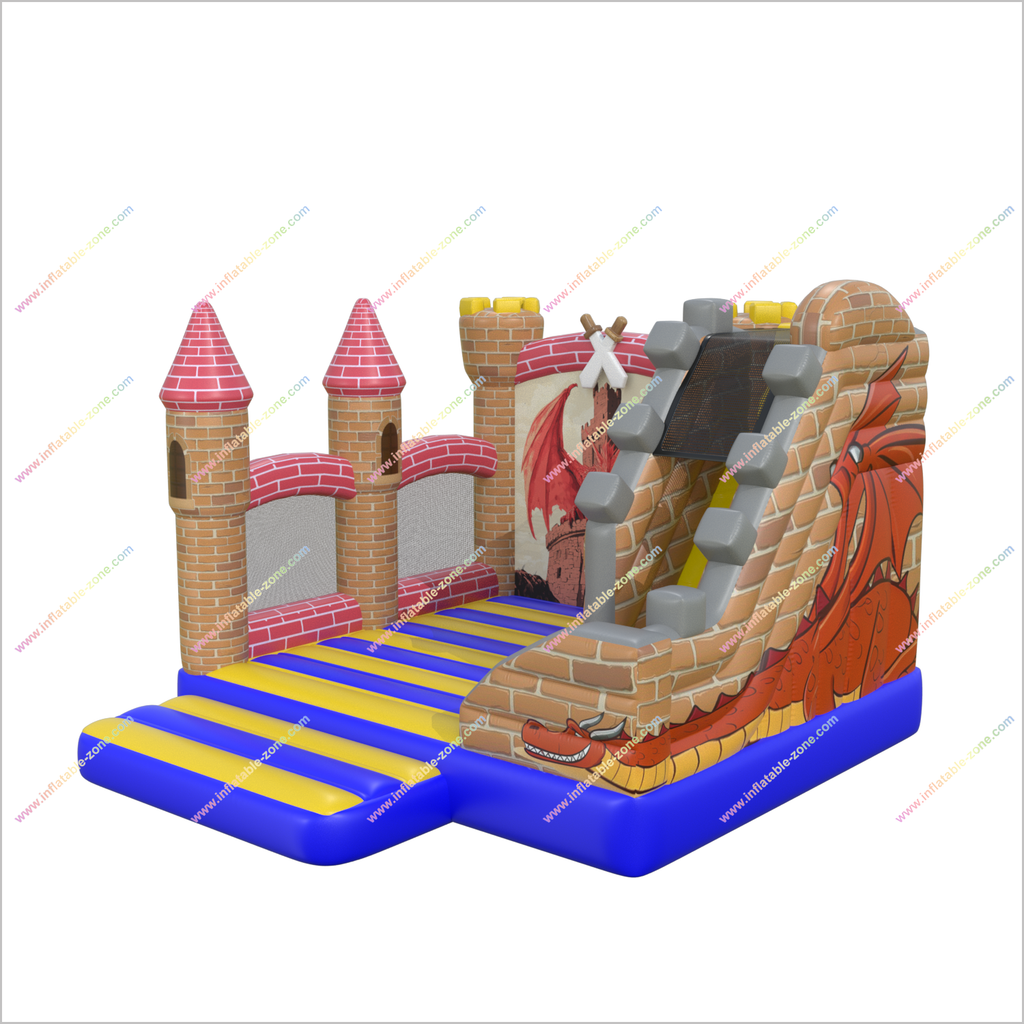Fun Medieval Combo Castle Slide Bounce House Epic Inflatables And Soft