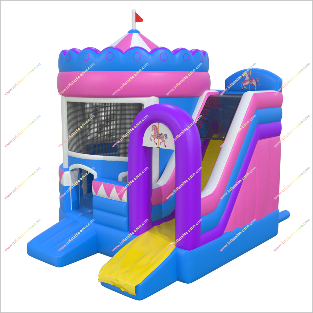 Inflatable Carousel Bounce House And Slide Combo Near Me Outdoor Infla