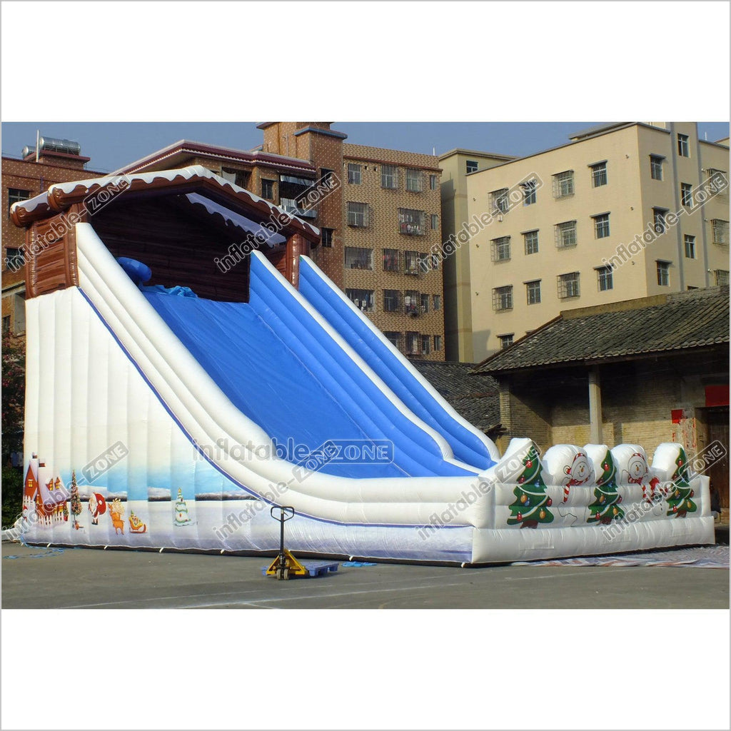 Giant Snow Mountain Christmas Inflatable Winter Skiing Slide Commercial ...