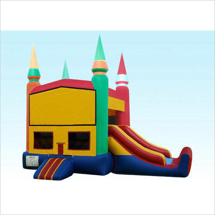 22Ft Rainbow Module Castle Inflatable Bouncer Combo With Digital Print