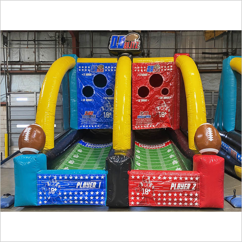 Team Building Challenge QB Blitz Inflatable Football Toss Game For Two