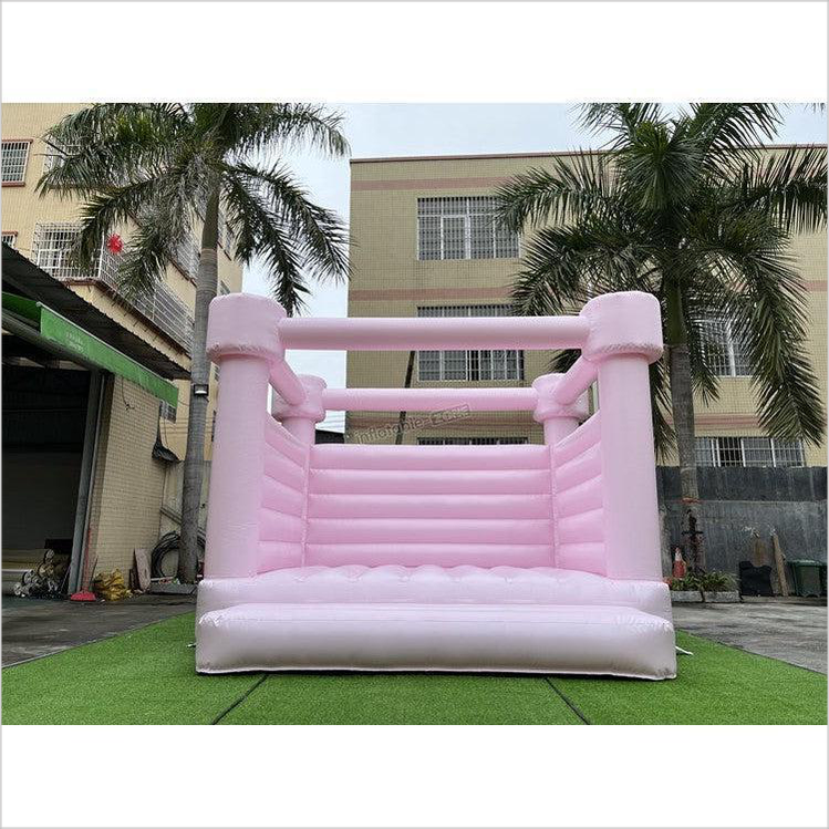 Custom Commercial Pastel Pink Inflatable Bouncy Jumping Castle White B