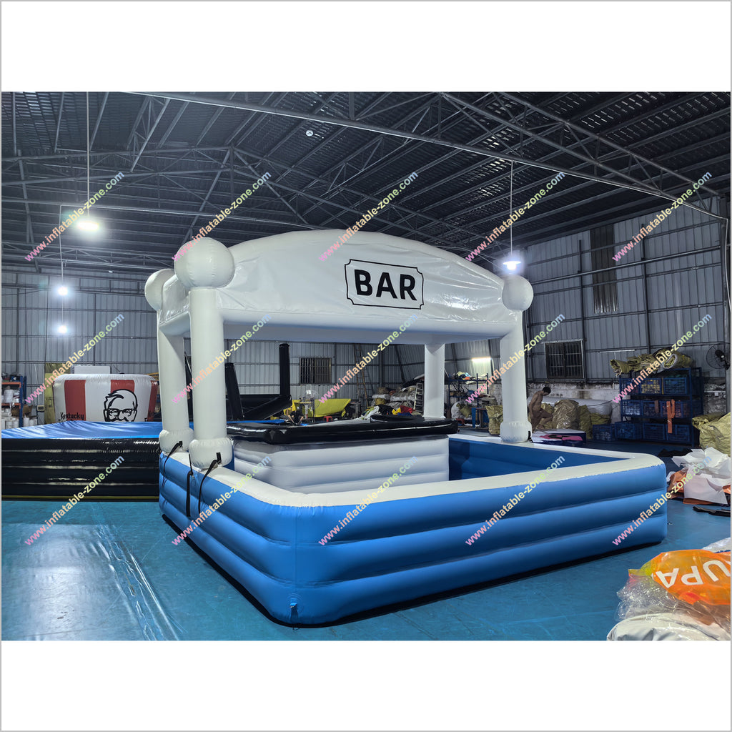 White Blue Black Inflatable Pool Bar Sport Bar Pool Table Inflatable S
