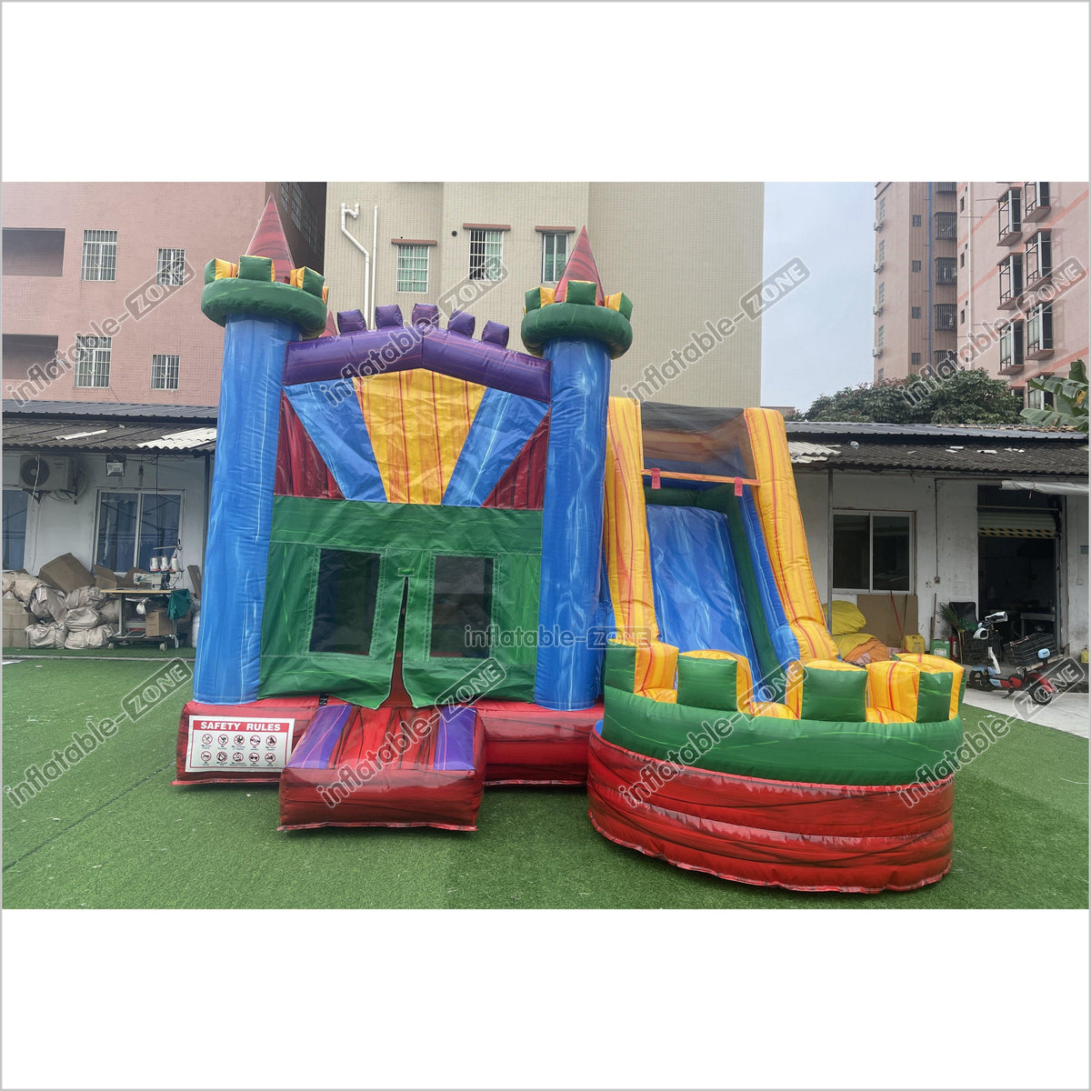 Rainbow Jumping Castle Inflatable Bounce House And Slide Combo Childre ...