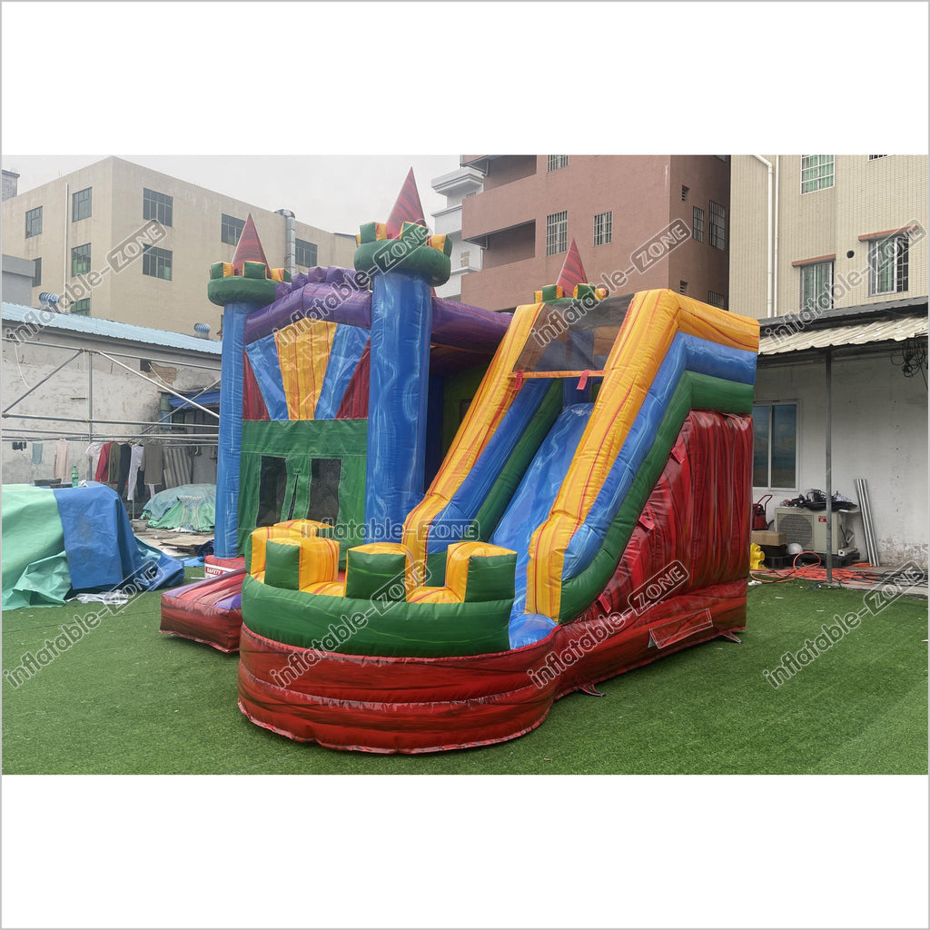 Rainbow Jumping Castle Inflatable Bounce House And Slide Combo Childre ...