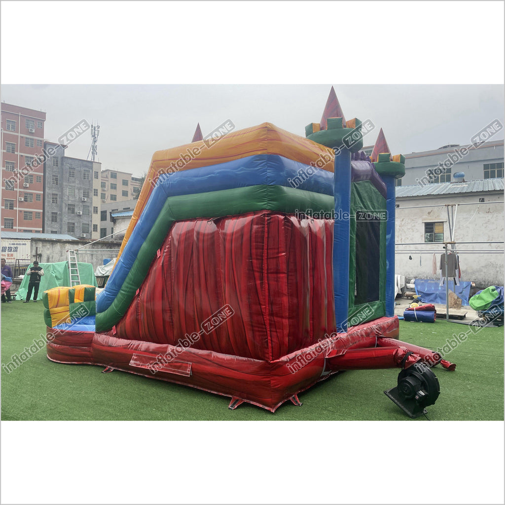 Rainbow Jumping Castle Inflatable Bounce House And Slide Combo Childre ...