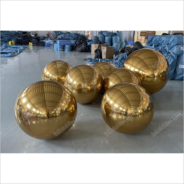Gold Inflatable Mirror Ball Decoration Inflatable Large Disco Mirror B ...