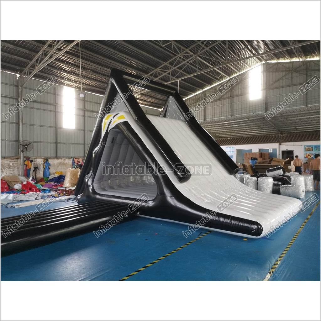 New Black Inflatable Water Floating Trampoline Combo With Launch And S ...