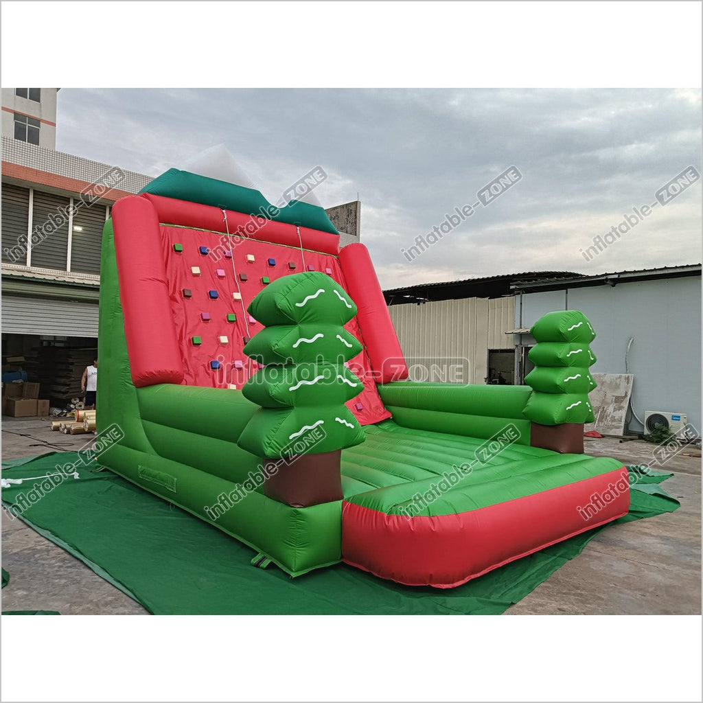 Inflatable Forest Theme Climbing Wall Bouncer Red And Blue Inflatable ...