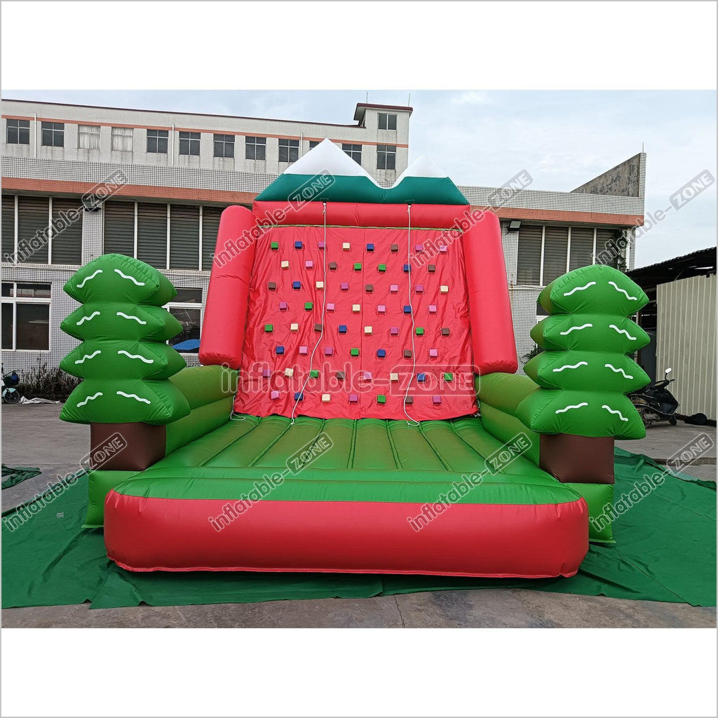 Inflatable Forest Theme Climbing Wall Bouncer Red And Blue Inflatable