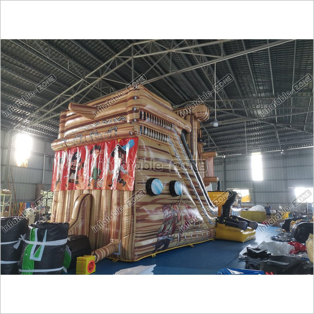 Inflatable Pirate Ship Slide Bouncy House Blow Up Slide Dry Jumper ...
