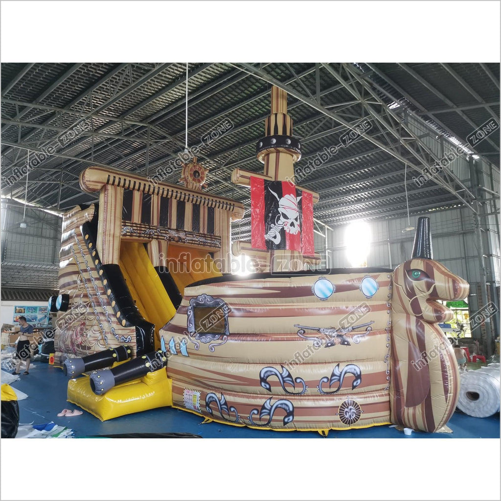 Inflatable Pirate Ship Slide Bouncy House Blow Up Slide Dry Jumper ...