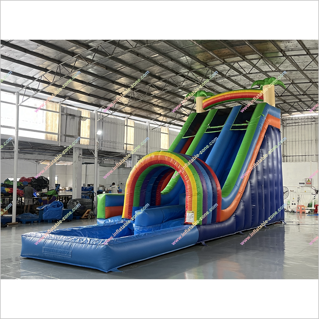 Forest Theme Inflatable Water Slide Blow Up Slide Long Rainbow Color I