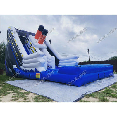 Commercial Titanic Inflatable Water Slide Inflatable Pool Blow Up Doub