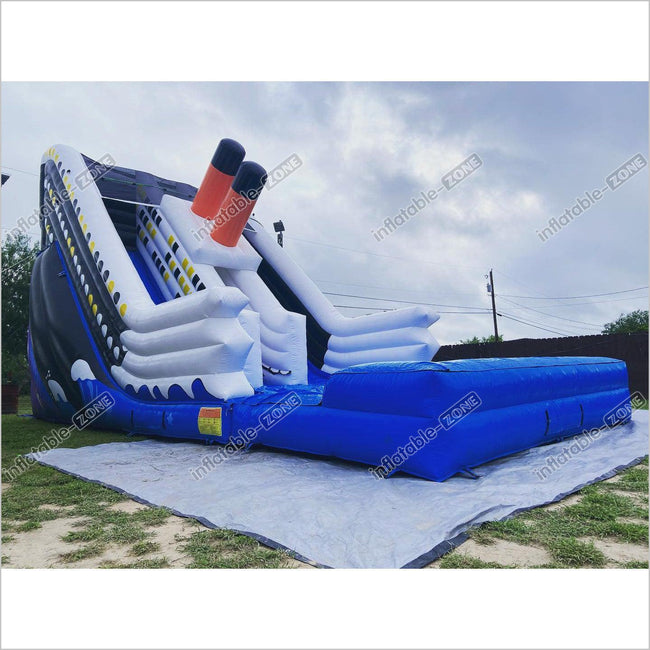 Commercial Titanic Inflatable Water Slide Inflatable Pool Blow Up Doub