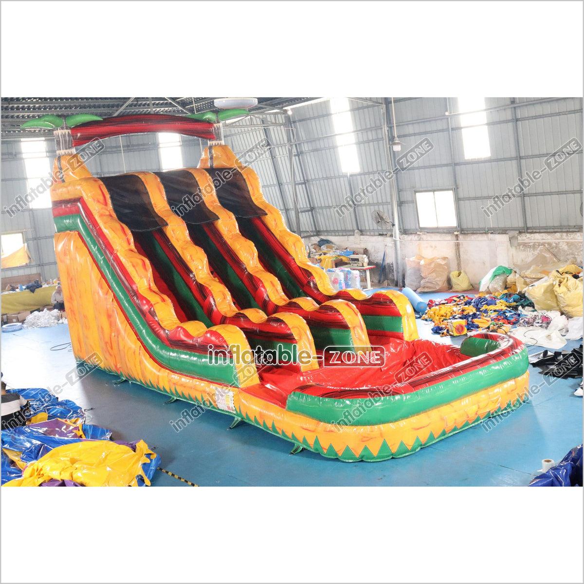 Tropical Giant Inflatable Slide With Pool Commercial Combo Large Infla ...