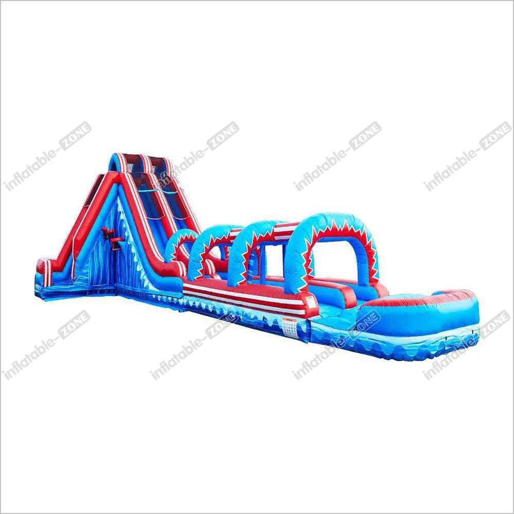 26ft Flash Dual Lane Water Slide And Slip And Slide Inflatable Water J ...