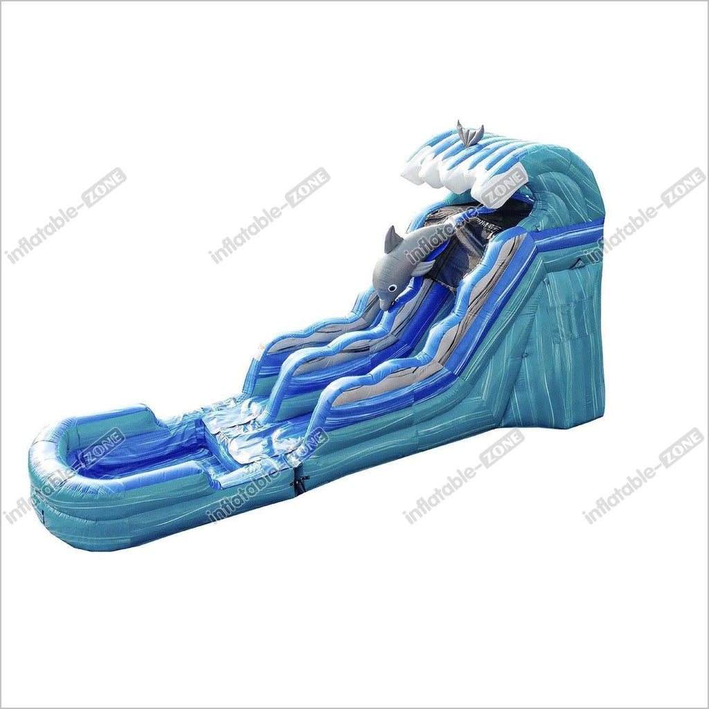Dolphin Water Slide Inflatable With Splash Pool Party Jump And Slide W