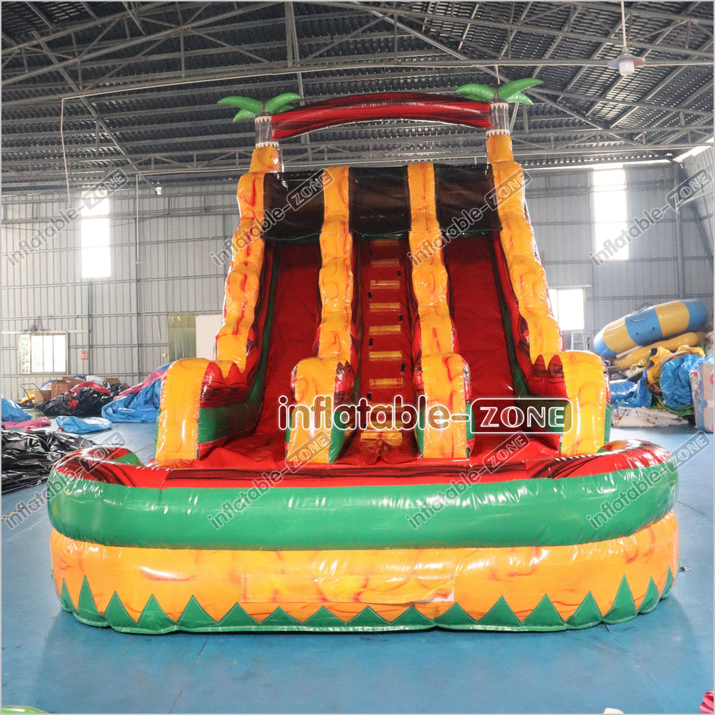Tropical Giant Inflatable Slide With Pool Commercial Combo Large Infla ...