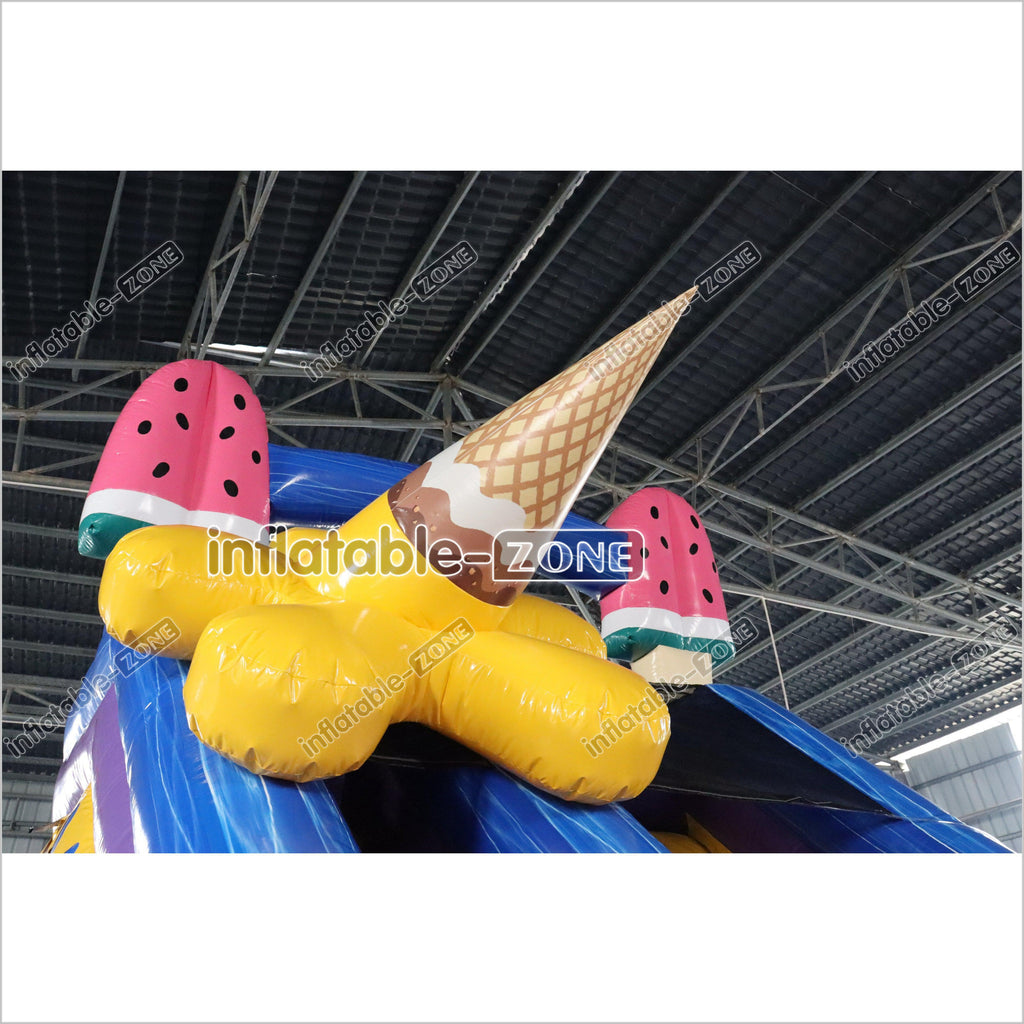 Ice Cream Inflatable Water Slide With Pool Commercial Giant Inflatable ...