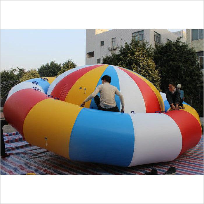 Large Rainbow Inflatable Water Spinner Satur Toys With Pump For Summer