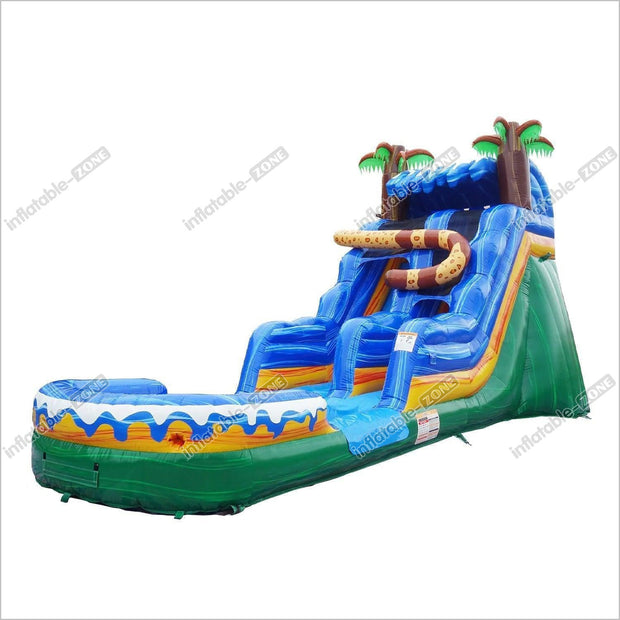 Jaguar Commercial Grade Inflatable Water Slide Into Pool Tropical Jung ...