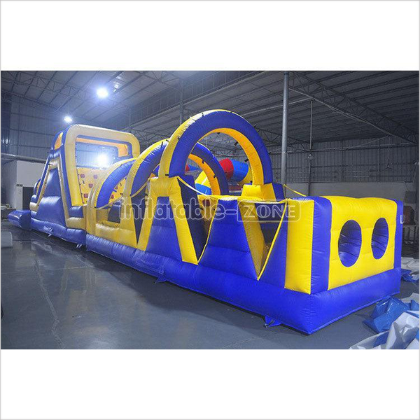 Obstacle Course Inflatable Obstacles Commercial Yellow Blue Inflatable