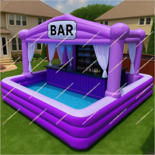 Purple Inflatable Bar Pool Water Blow Up Bar Party Event