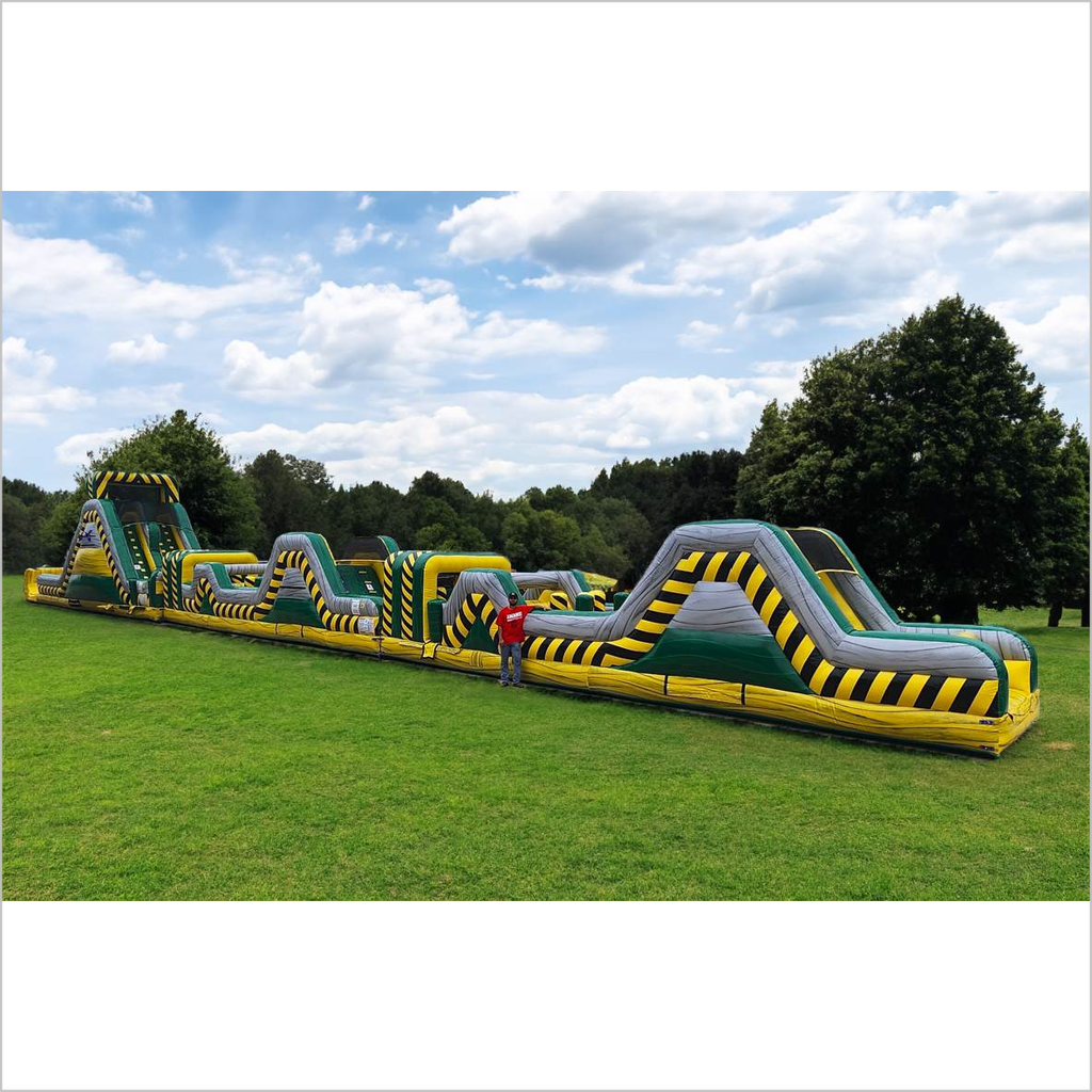 Biohazard Inflatable Obstacle Course Hire Super Rush Run And Slide Out