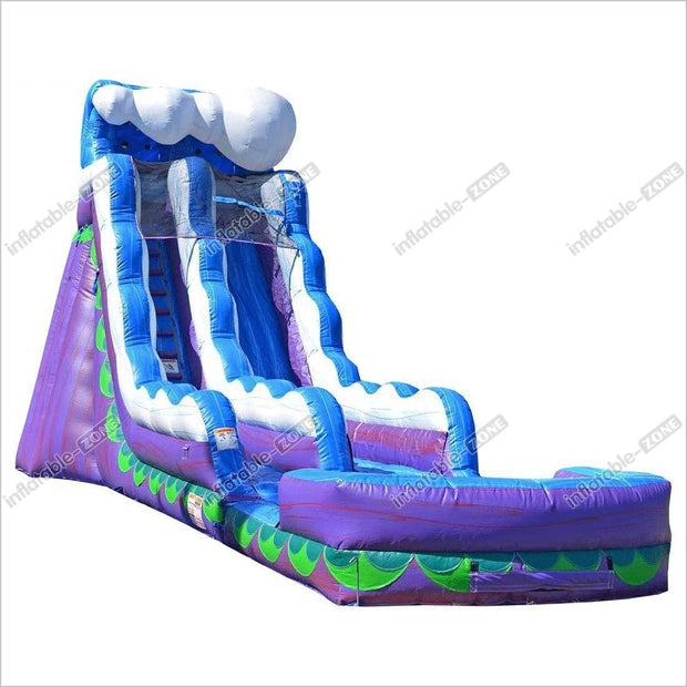 Mermaid Water Slide Inflatable With Splash Pool Wavy Slide Backyard Bo ...