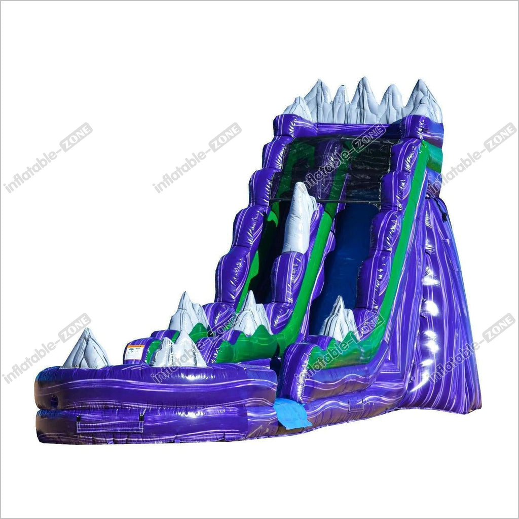 Dark Night Water Slide Inflatable Splash Pool Wet Dry Blow Up Slip And
