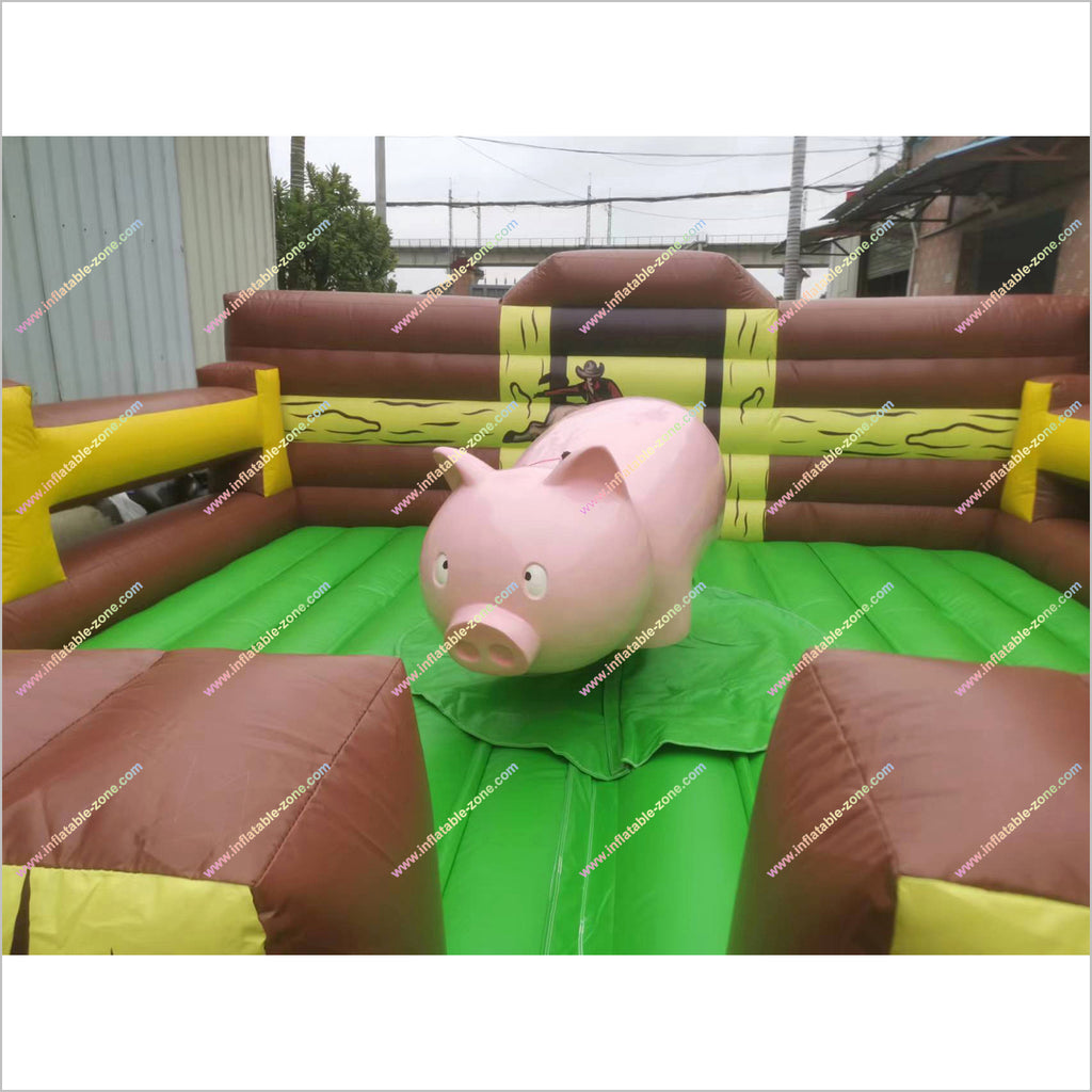 Challenge Fun Inflatable Mechanical Rodeo Pig Experience Theme Park Bu