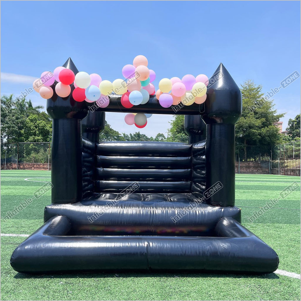 Black Commercial Bounce House Party Inflatable Bounce Castle With Ball