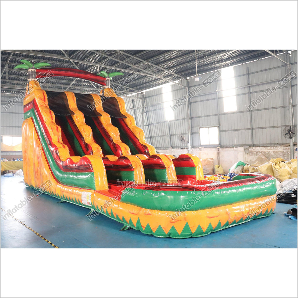 Tropical Giant Inflatable Slide With Pool Commercial Combo Large Infla ...