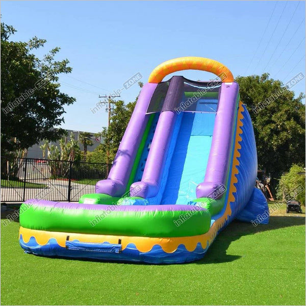Garden Water Slide Inflatable Curved Arch Across The Top Wet Dry Infla