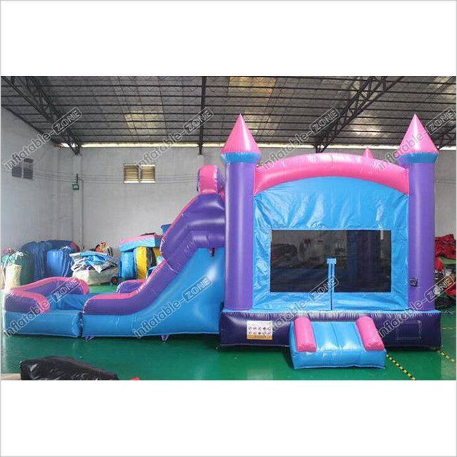 Pink And Purple Bounce House Indoor Jumping Castle Dry Combo Giant Inf