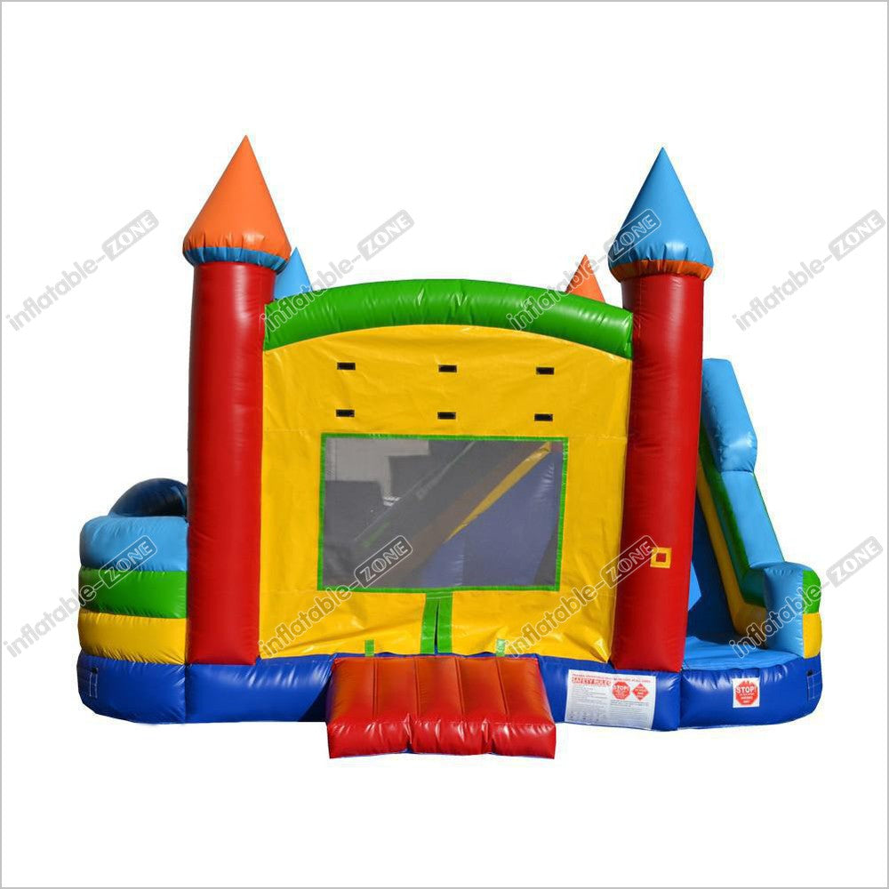 Rainbow Bounce House Airflow Bouncy Castle Happy Jump Inflatables Slid