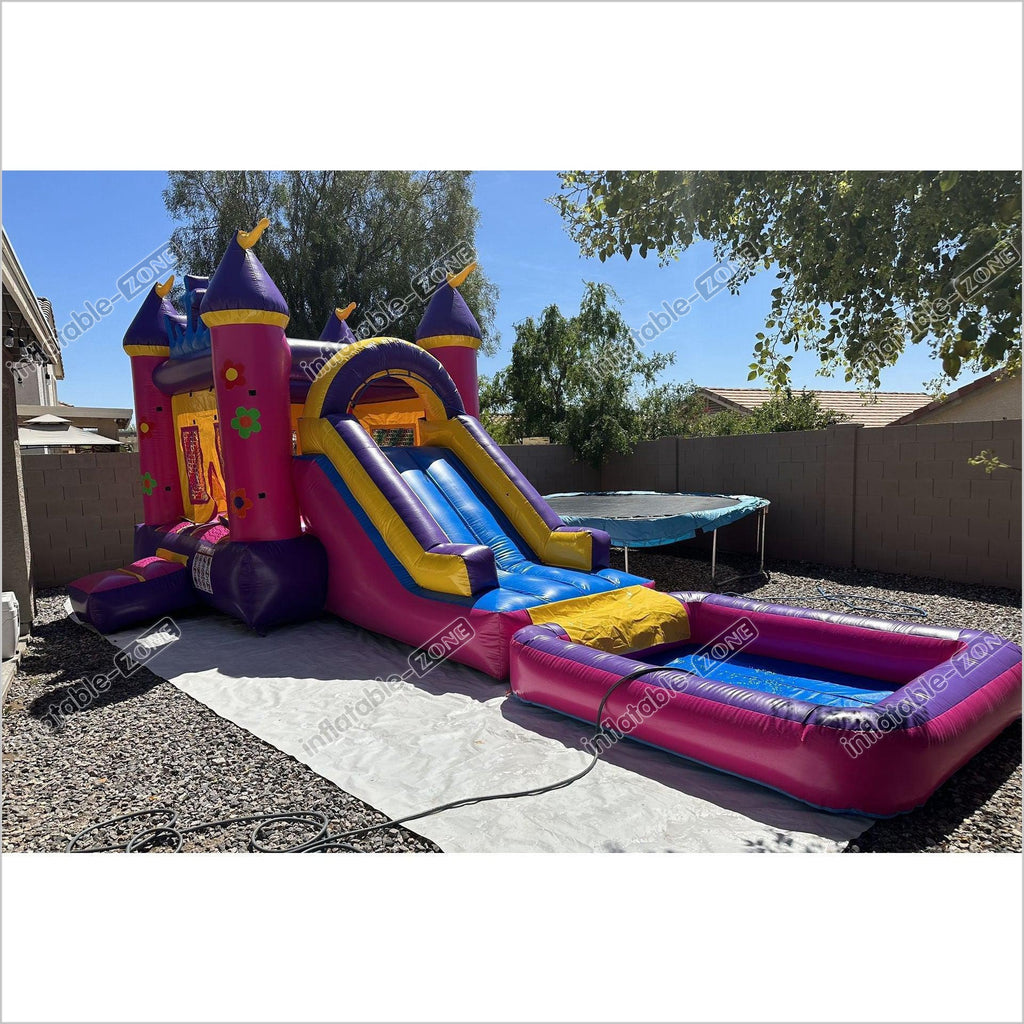 Bounce House Combo With Pool Wet Dry Jumping Castle Water Slip And Sli
