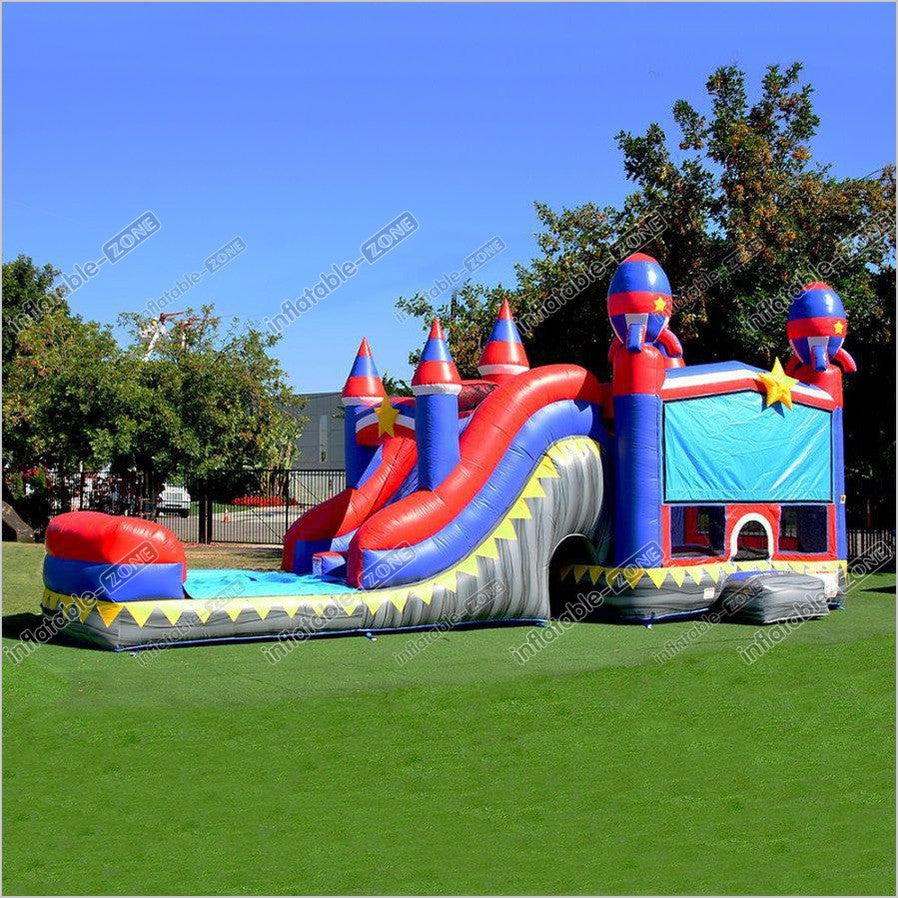 Rocket Bounce House Slides Combo Inflatable Jumping Castle Bouncy Time