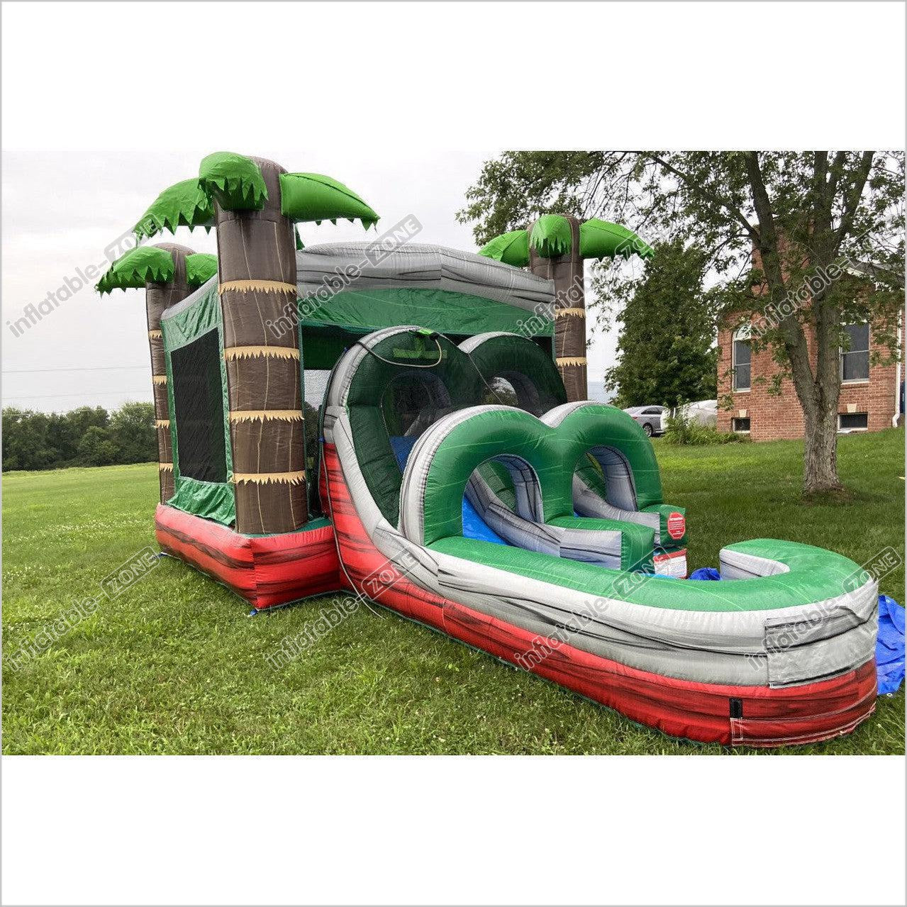 Double Slide Bounce House Water Slide Combo Wet Dry Largest Bouncy Cas ...