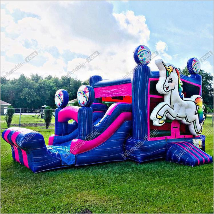 Unicorn Combo Backyard Bounce House Wet Dry Inflatable Water Jumping C