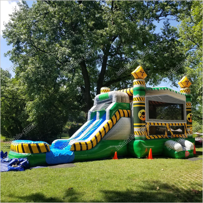 Slides Combo Wet And Dry Bounce House Happy Jump Inflatables Waterslid